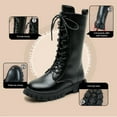 Girls White Lace-Up Combat Galoshes with Side Zipper, Knee-Highs Lugs ...