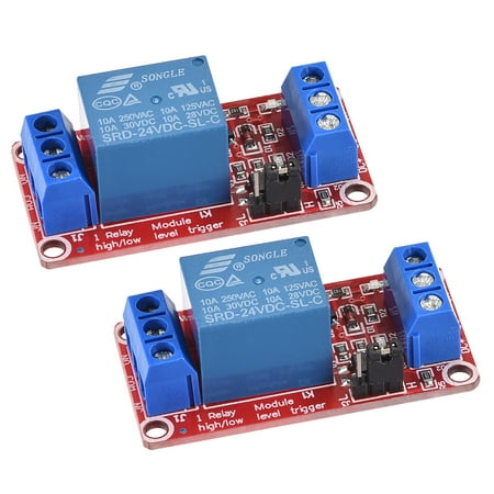 Uxcell Relay Module 1 Channel 24V High Low Level Trigger Module Red ...