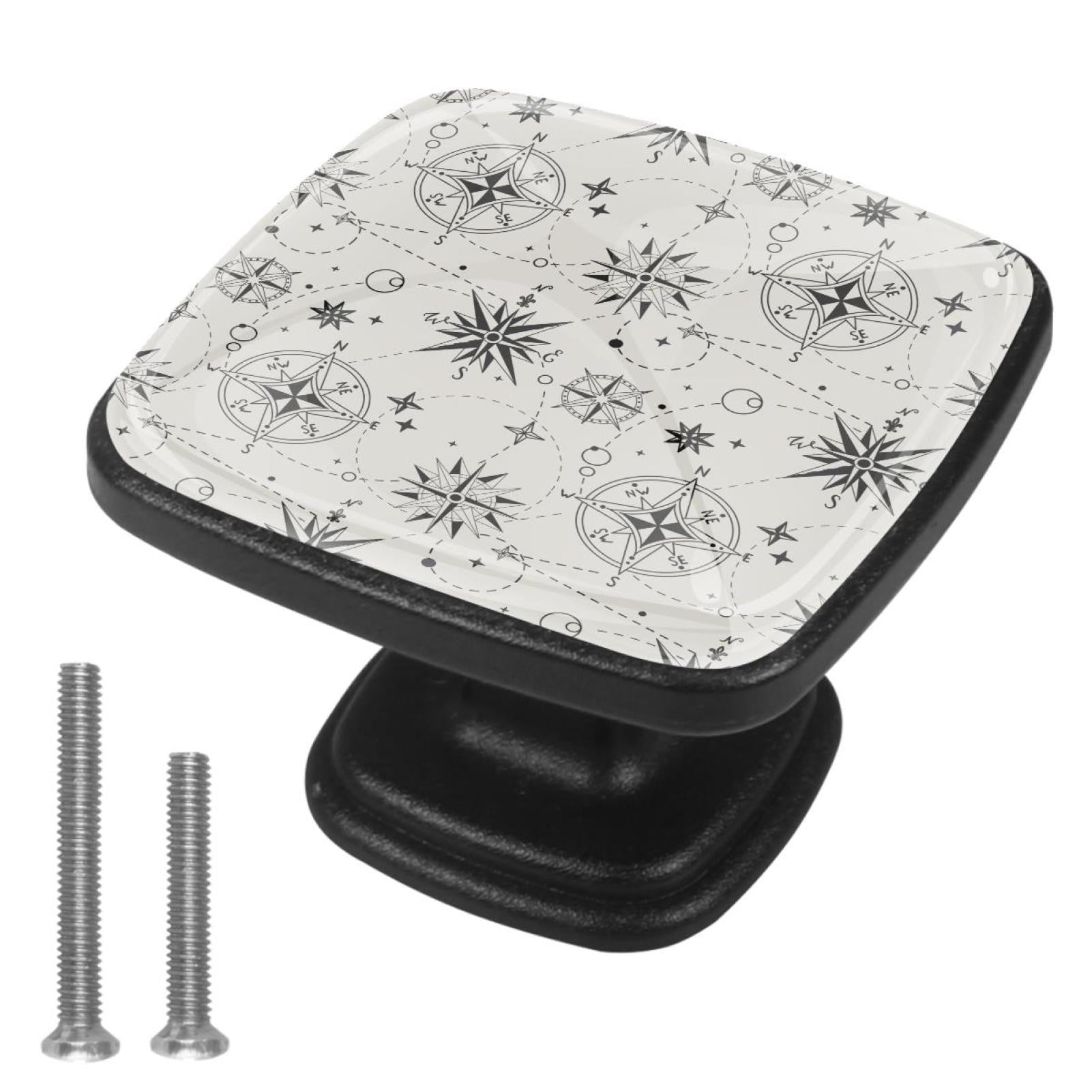 4 Pcs Cabinet Handle Drawer Pulls Compass Wind Rose Knobs with Screws ...