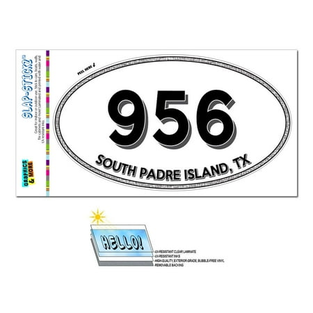 956 - South Padre Island, TX - Texas - Oval Area Code Sticker - Walmart.com