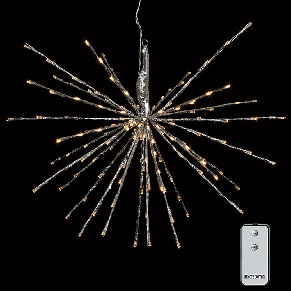 Raz Imports Lights 23" Silver Starburst with 150 Warm White Lights and ...
