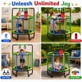 55" Kids Trampoline with Safety Enclosure Net, Toddler Trampoline for ...