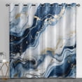 Blue White Marble Blackout Curtains, Abstract Gradient Stone Window ...
