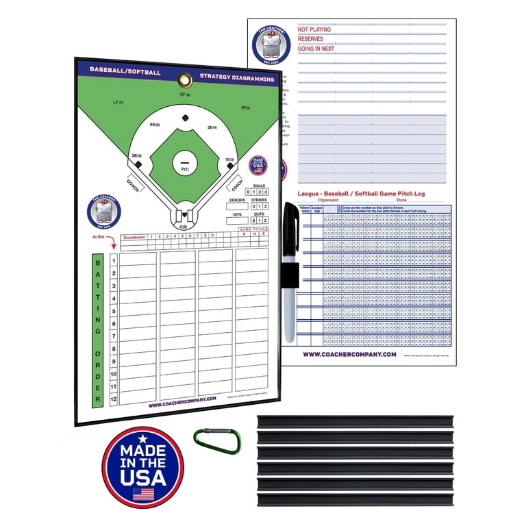 Baseball Lineup Magnetic Board, Cards Board For Dugout Baseball ...