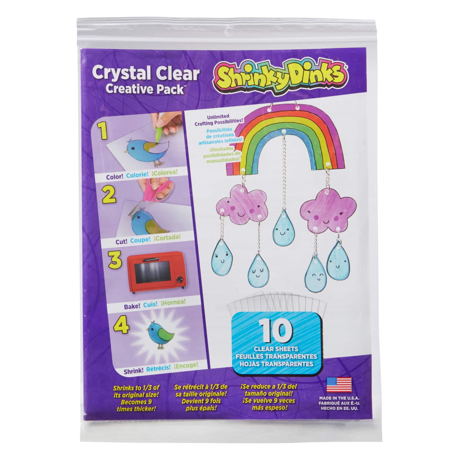12 Packs: 10 ct. (120 total) Shrinky Dinks® Crystal Clear Creative Pack ...