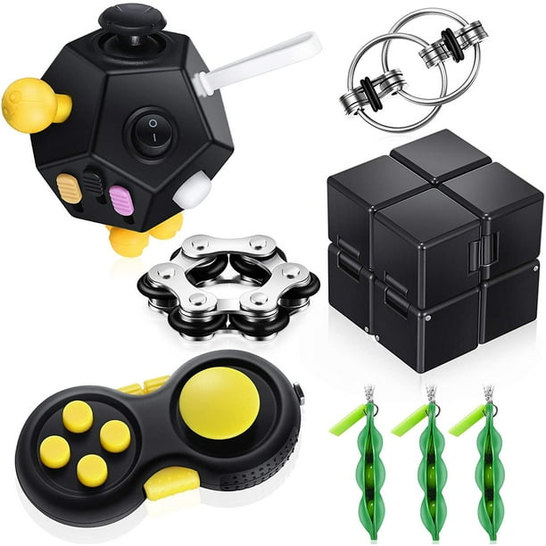 8 Pieces Fidget Toy Set Include 12 Side Fidget Toy Cube, Six Roller ...