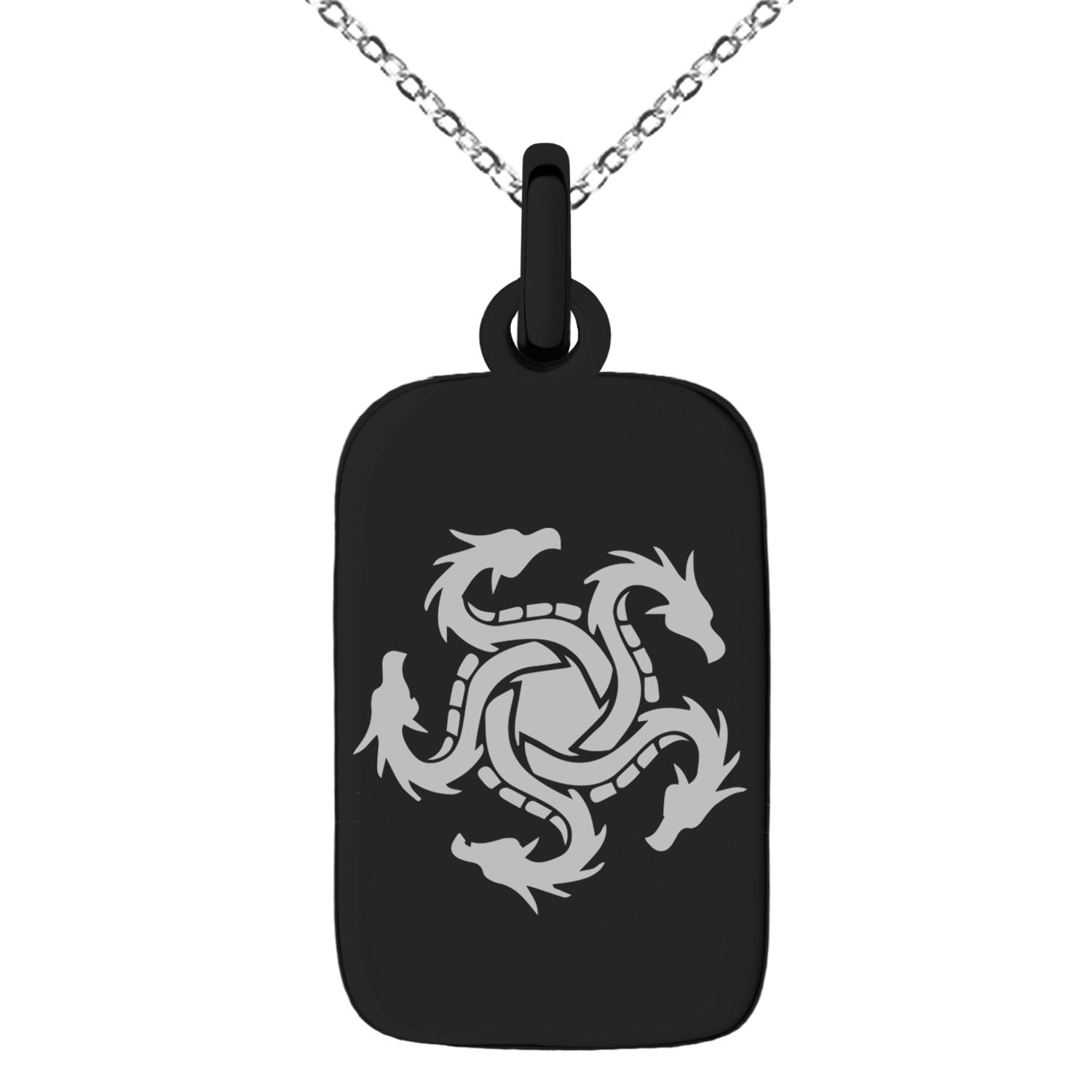 Stainless Steel Greek Mythology Hydra Engraved Small Rectangle Dog Tag ...