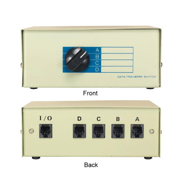 Kentek RJ11 4 Way Manual Data Switch Box Telephone Jack 11 Pin Female I ...