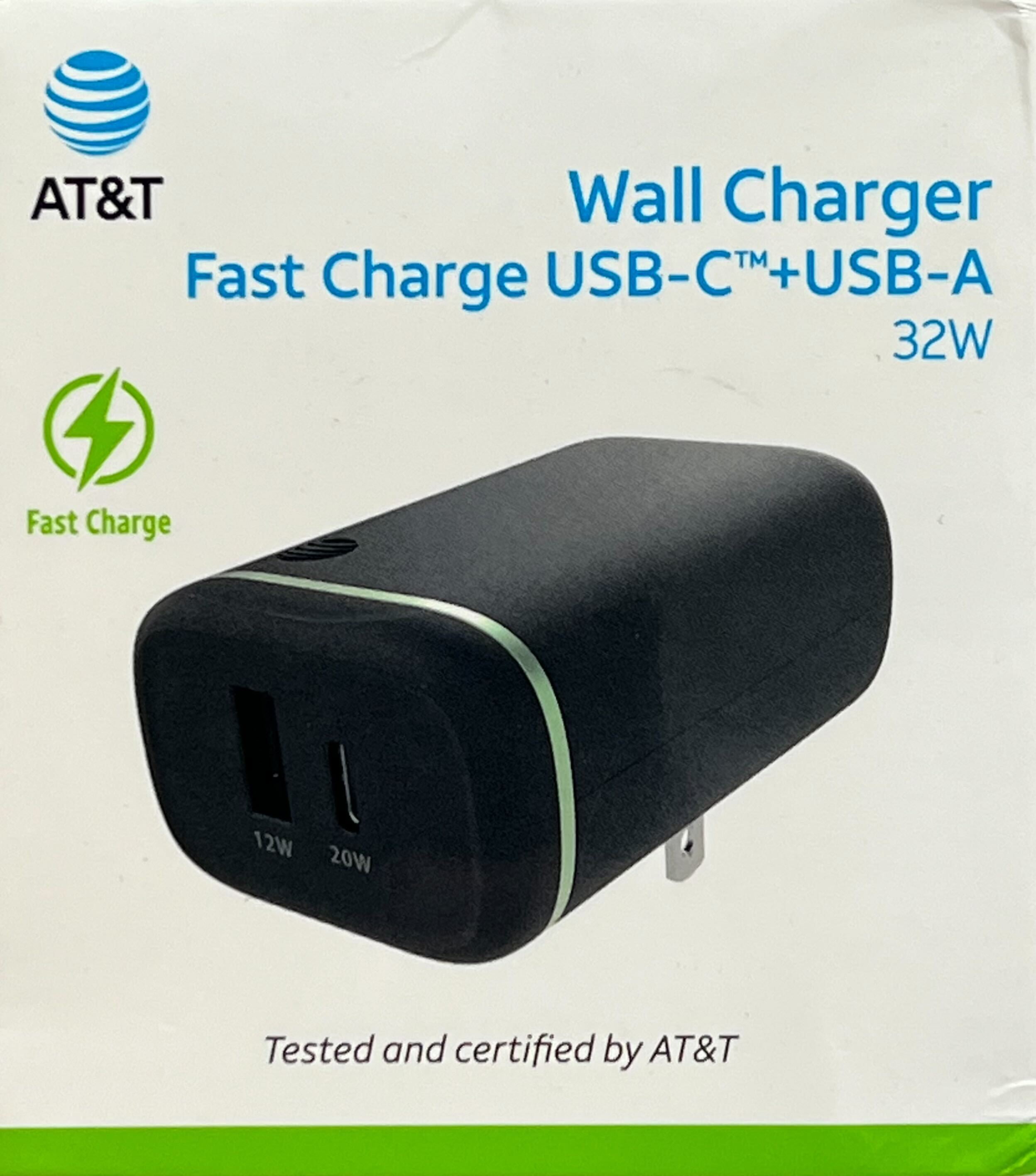 AT&T Dual Port 32W Power Delivery Wall Block (USB-C + USB-A) - Walmart.com