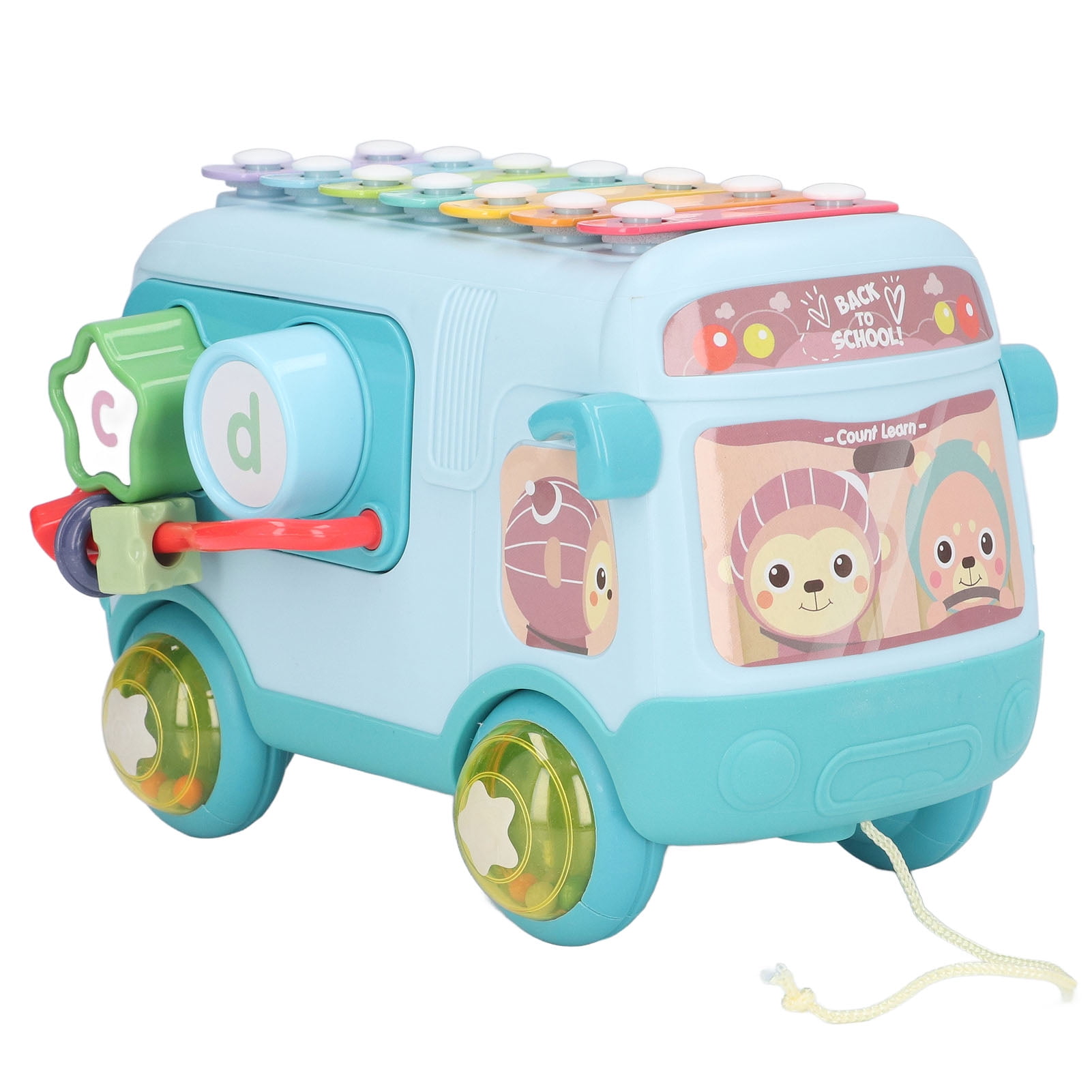 Musical Bus Toy, Colorful Beads Exercise Hands On Ability Alphabet ...
