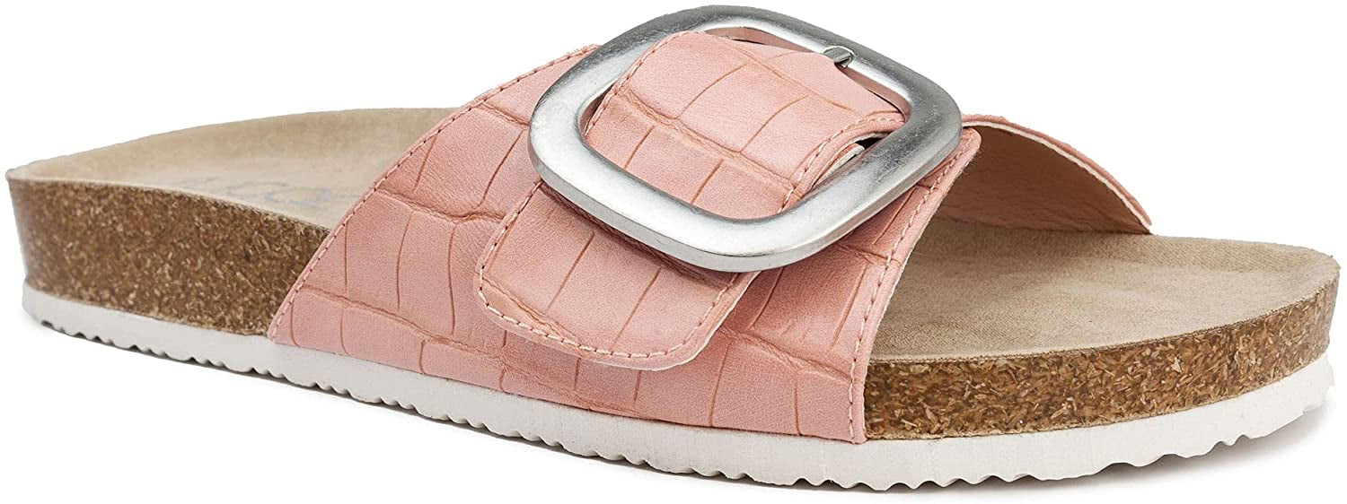 Sugar Womens Slide Sandals - Slip-on Flat Sandals for Women - Open Toe ...