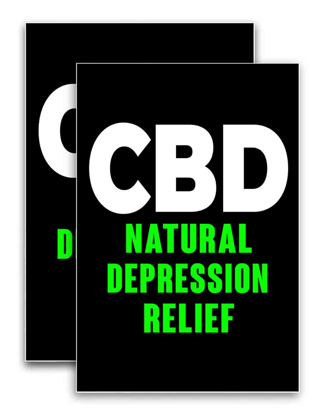 CBD Natural Depression Relief (24" X 36") Vinyl Decal Only (Pack of 2 ...