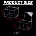 PH 4pcs Clear Acrylic Box 3x3x2.3 Inch Square Cube Container with Lids ...