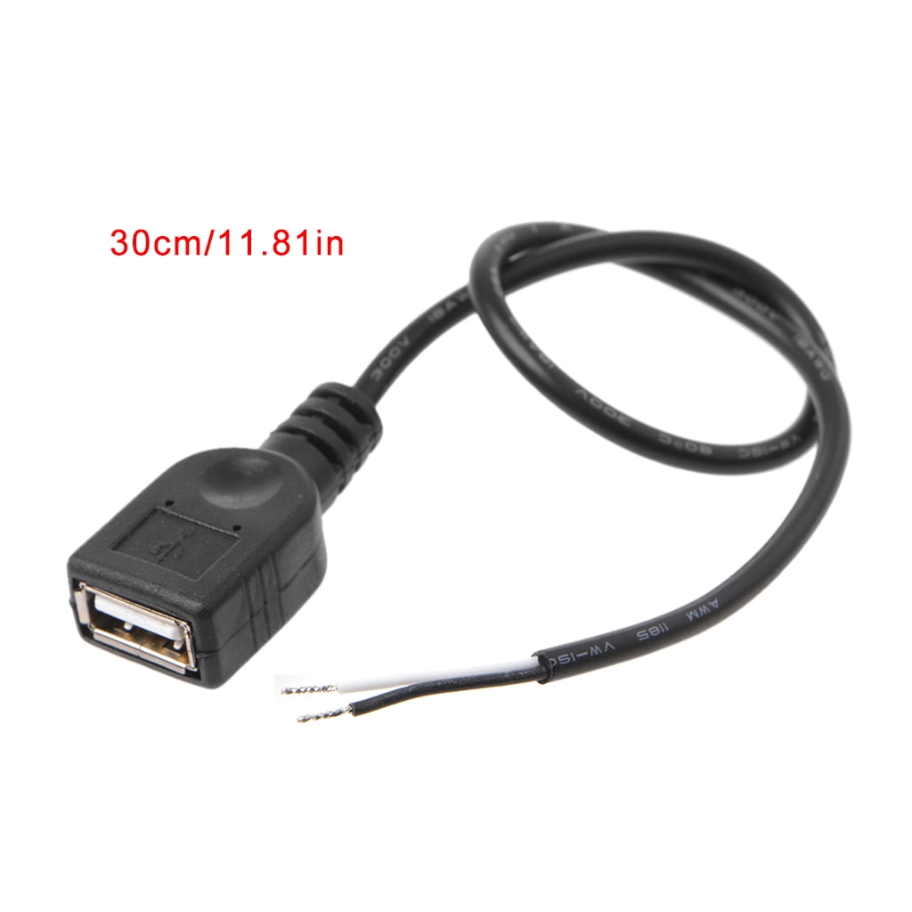 1Pc USB 2.0 Female Jack 2 Pin 2 Wire Power Charge Cable Cord Connector ...