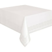 White Plastic Lined Paper Party Tablecloth, 108 x 54in - Walmart.com ...