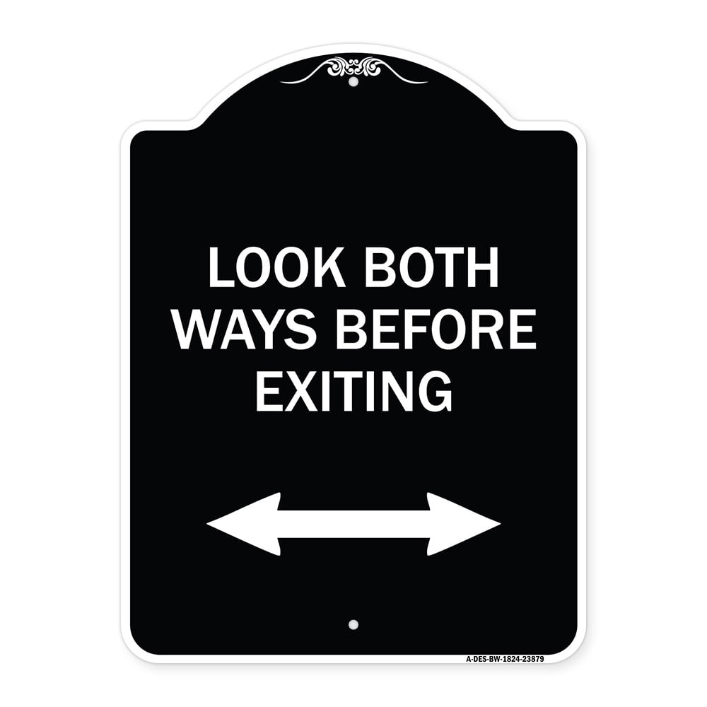 SignMission Designer Series Sign - Look Both Ways Before Exiting (With ...