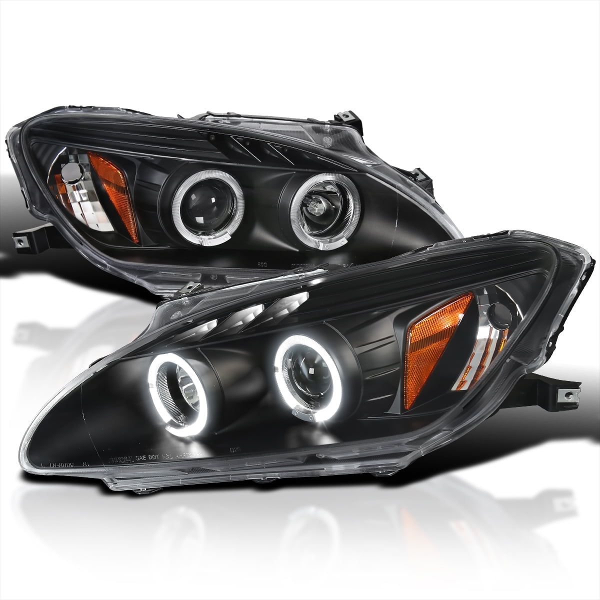 Spec-D Tuning Halo + LED Projector Headlights Black Compatible with ...