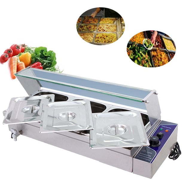 Buy INTBUYING Food Warmer Canteen Buffet Steam Heater Commercial Bain ...