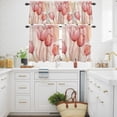 3 Piece Kitchen Curtains and Valances Set Pink Tulip Cafe Curtains 36 ...