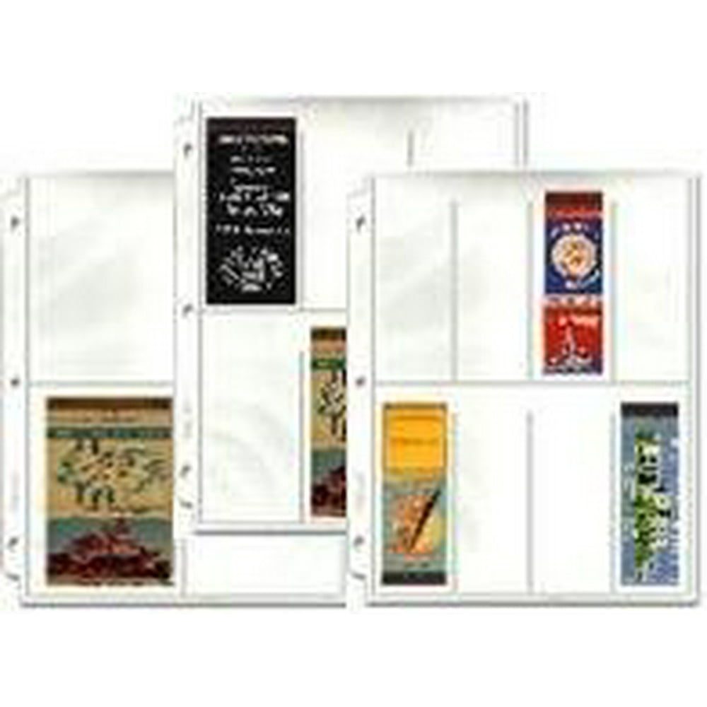 Matchcover Collecting Binder Page Assortment, 25 clear plastic pocket ...