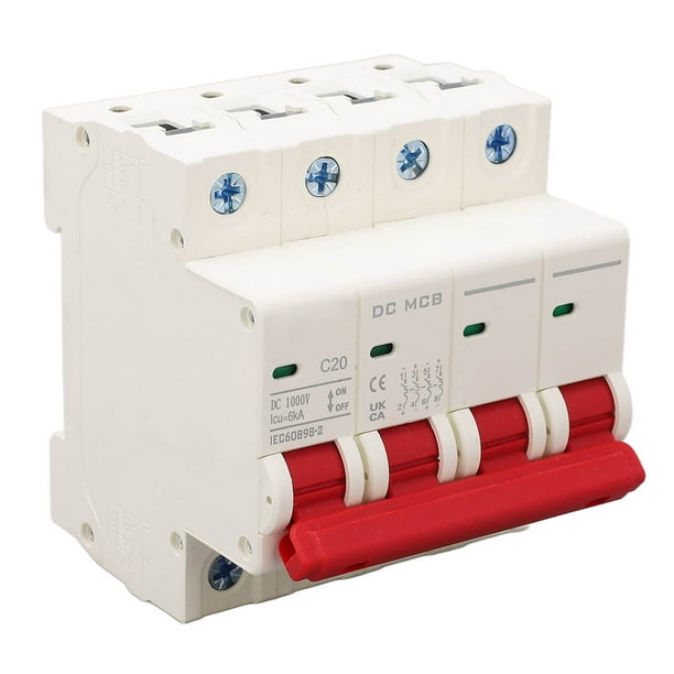 4P Circuit Breaker, Simple Wiring 6000A Breaking Capacity Short Circuit Protection Switch DC ...