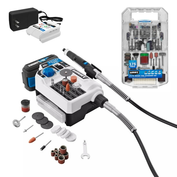 HART 20-Volt Rotary Tool and 175PC Accessory Set Bundle - Walmart.com
