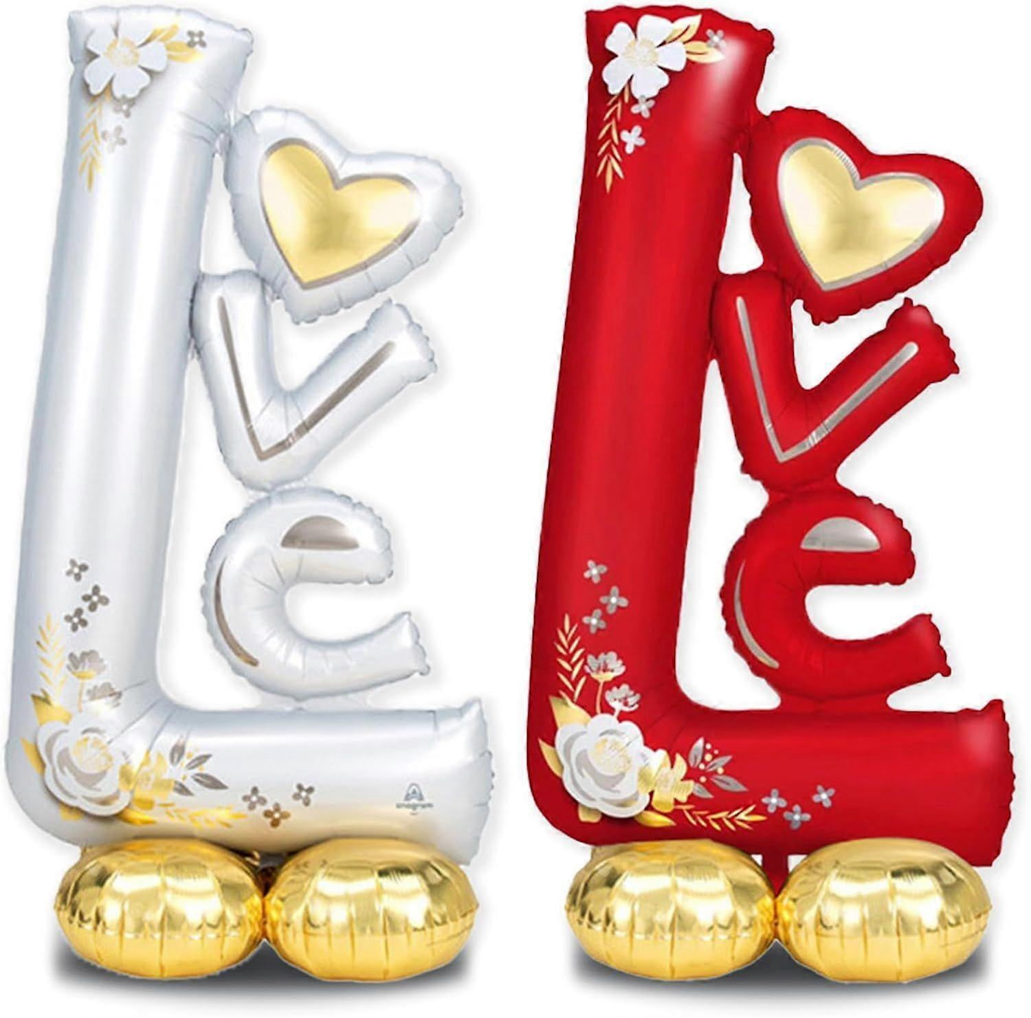 globos de amor de pie, 43 pulgadas de grosor, grandes, dorados, con ...