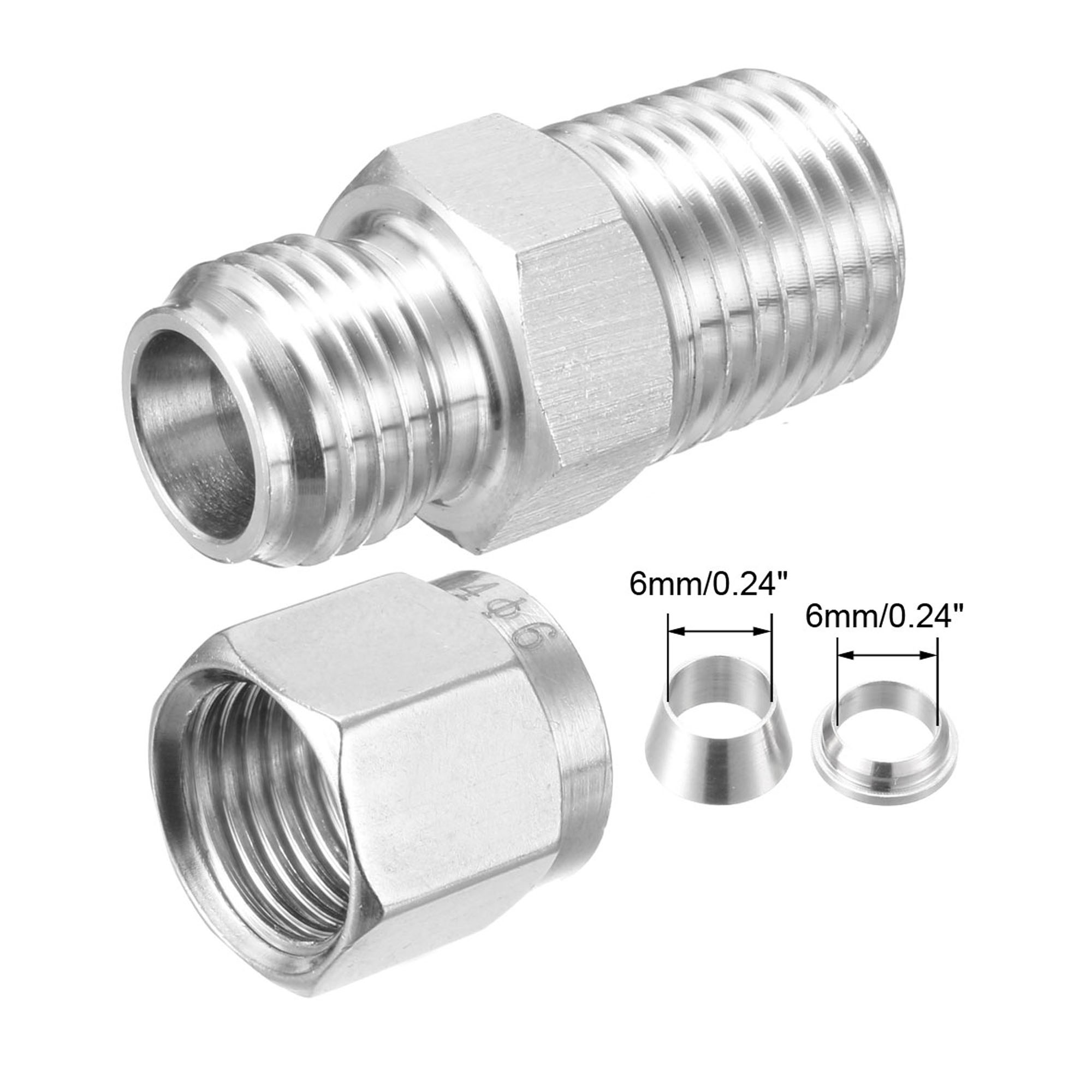 Compression Tube Fitting Connector Adapter 1 4 NPT Male X 6 Tube OD