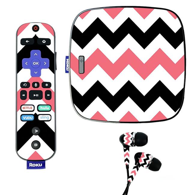 Skin Decal Wrap Compatible With Roku Ultra Sticker Design Black Pink ...