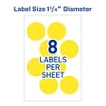 Avery Self-Adhesive Removable Labels, 1-1/4" Round, 400 Labels (5499 ...