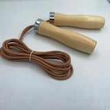 jxfwels Leather Ball Bearing Jump Rope, Durable Heavyweight, Wooden ...