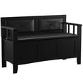Linon Carlton Storage & Back Support Bench, Black - Walmart.com