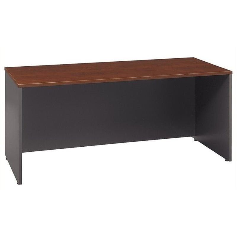Bowery Hill 72" Corner Credenza Computer Desk in Hansen Cherry ...