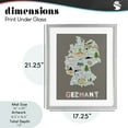 Kid's Map of Germany Gray Framed Print Under Glass, design by Carla ...