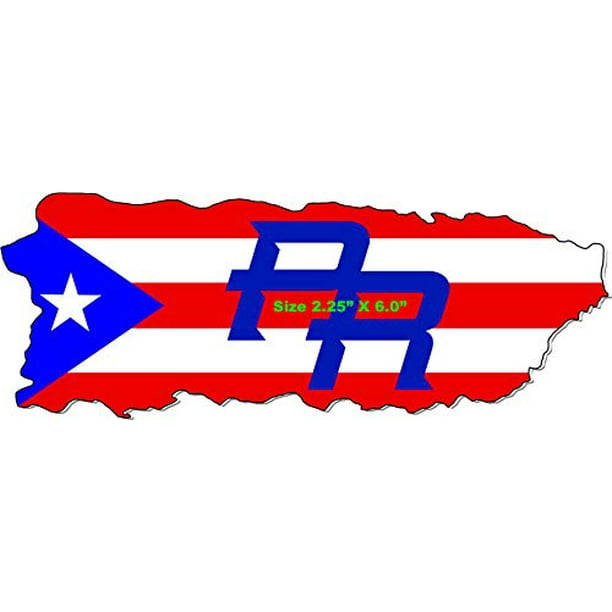 Puerto Rico Flag Sticker (Pack of 2), Vinyl Decal, Puerto Rican Flag Map - Walmart.com