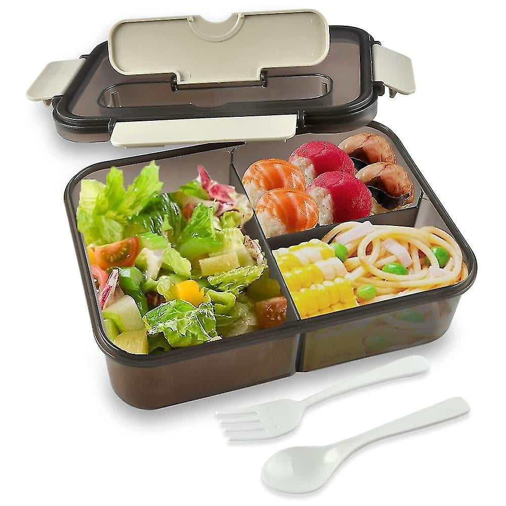 Almuerzo Bento Box 1500ml, con 3 compartimentos y juego de cubiertos ...
