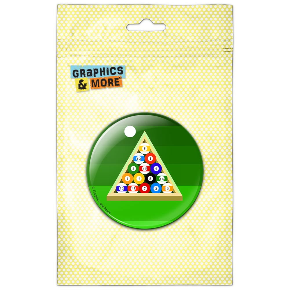 Billiard Balls and Triangle Pool Table Refrigerator Button Magnet ...