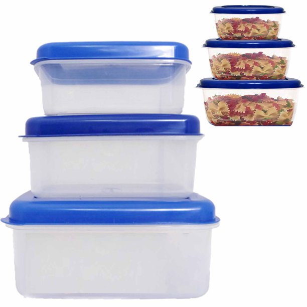3 Assorted Rectangle Food Storage Meal Prep BPA Free Microwave ...