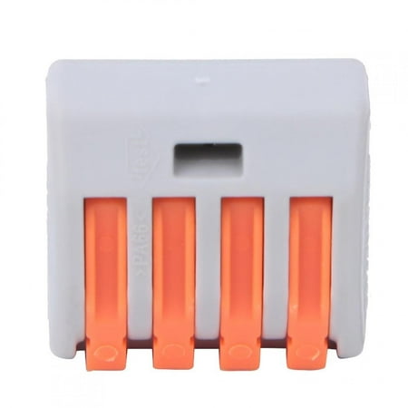 Senjay Lever Terminal Block,4 Hole Terminal Block,100pcs 4 Way Spring ...