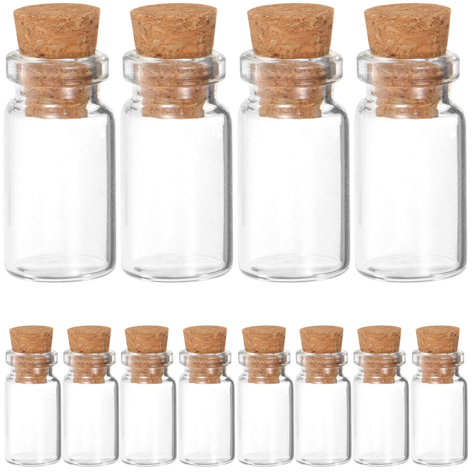 NUOLUX 25 Pcs Clear Small Mini Glass Jars with Cork Stoppers DIY Wish ...