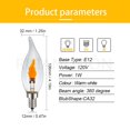 Ruiandsion E12 Warm White Flame Tip LED Bulb CA32 120V Waterproof 3000K ...
