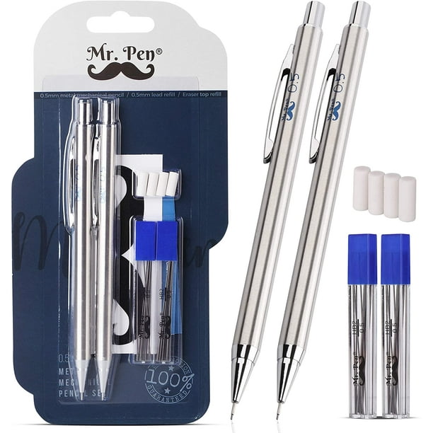 Mr. Pen- Mechanical Pencils 0.5, Pack of 2, Metal Mechanical Pencil ...