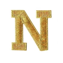 Gold 'A' Alphabet Letter, 2" Block Style, Iron On Cloth Patches ...