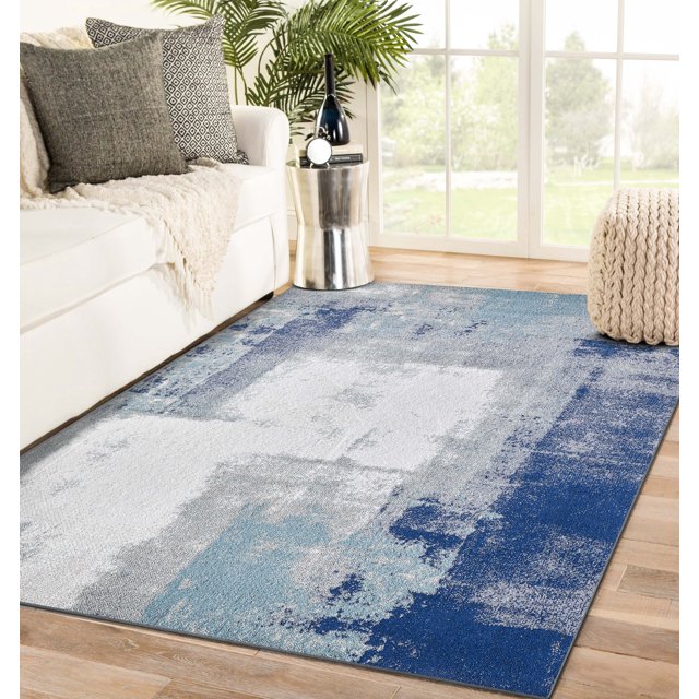 Luxe Weavers Beverly Modern Abstract Area Rug Blue 5x7 Size - Walmart.com