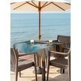 Abstract Paint Art Square Outdoor Tablecloth with Umbrella Hole Blue ...