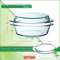 Simax 1.5 Quart Clear Glass Casserole Dish with Lid, Versatile Baking ...