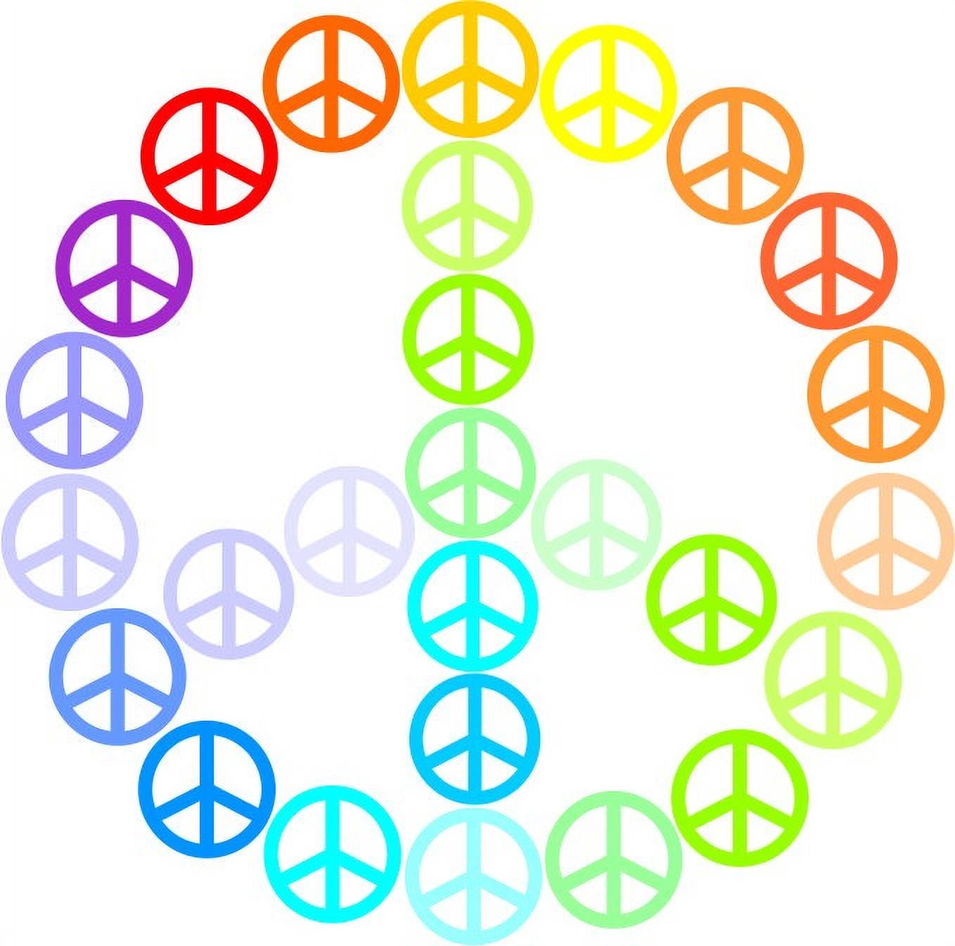 Design With Vinyl Artwork Collection of Peace Sign Hippie 1970's Wall ...
