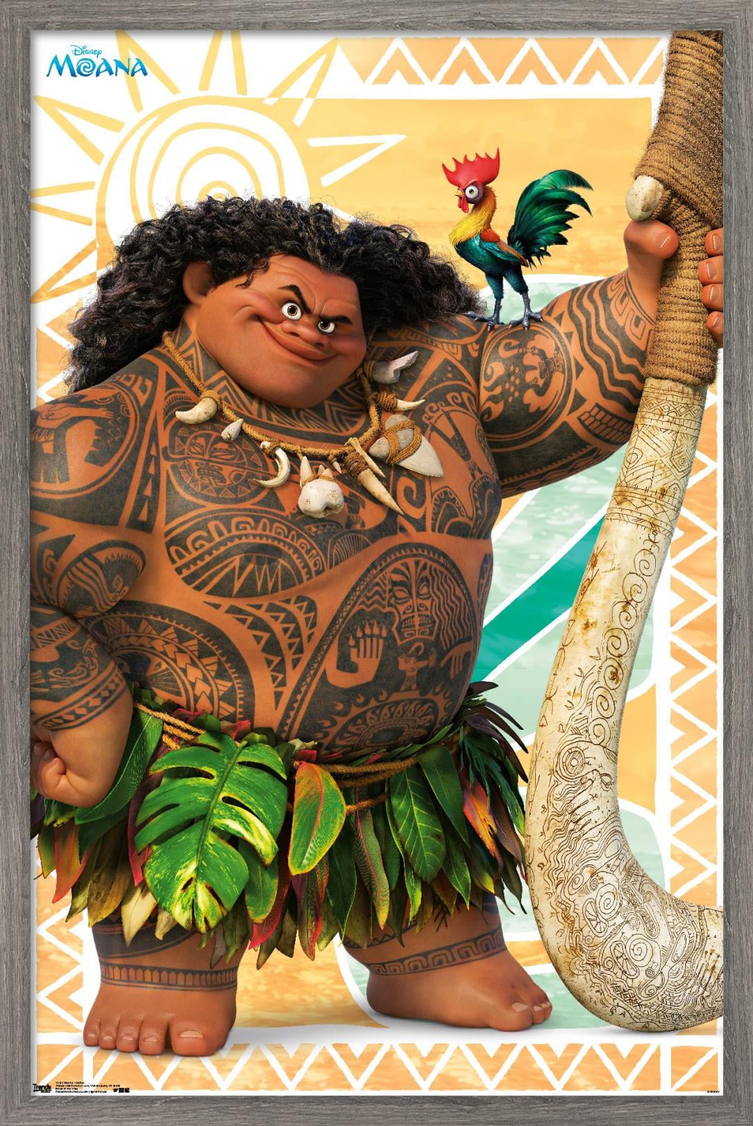 Disney Moana - Heihei Wall Poster, 14.725" x 22.375", Framed - Walmart.com
