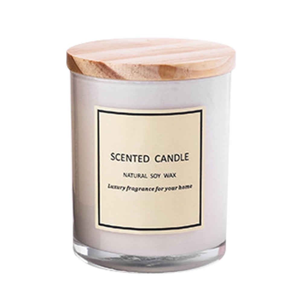 Natural Soy Wax Candle Scented，wooden cover and White Glass- 3.5oz 20 ...