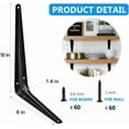 20 Pack Shelf Brackets 10 Inch, Heavy Duty Black Metal Floating Shelf ...